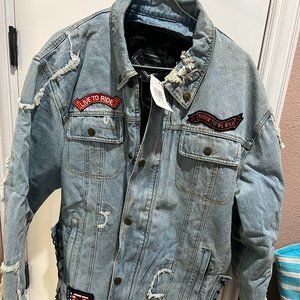 Diamond Plate | Jackets & Coats | Live To Ride Denim Motorcycle Jacket ...